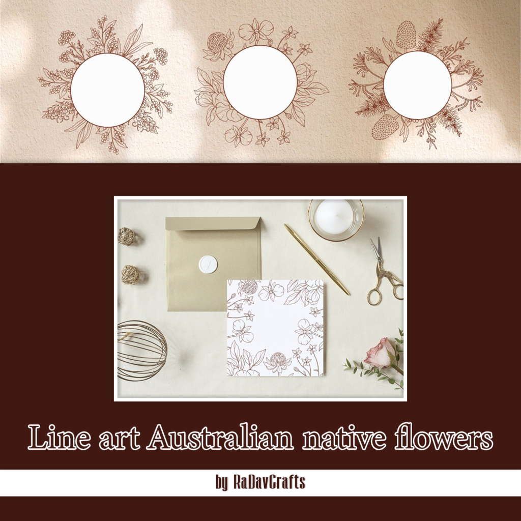 Line Art Australian Native Flowers – MasterBundles