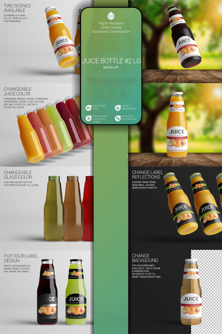 3 Juice Bottle Mockup PSD Files – MasterBundles