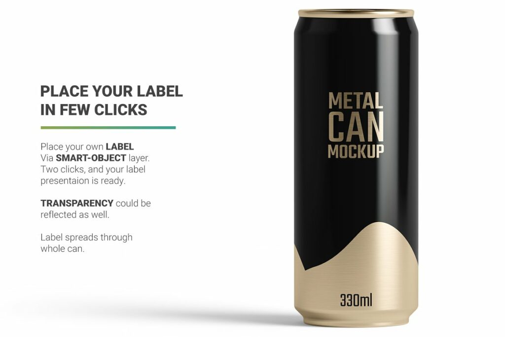 330ml Sleek Can Mockup – MasterBundles