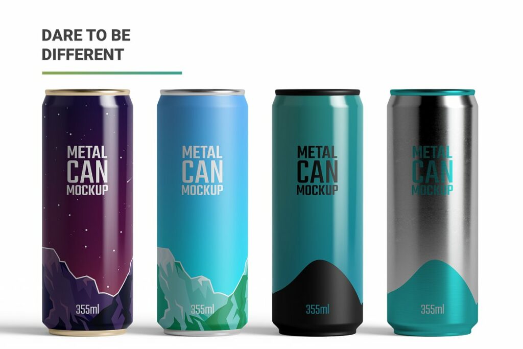 355ml Sleek Can Mockup – MasterBundles