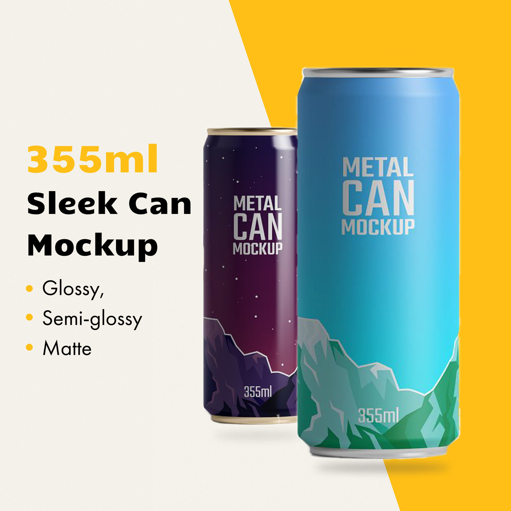 355ml Sleek Can Mockup – MasterBundles