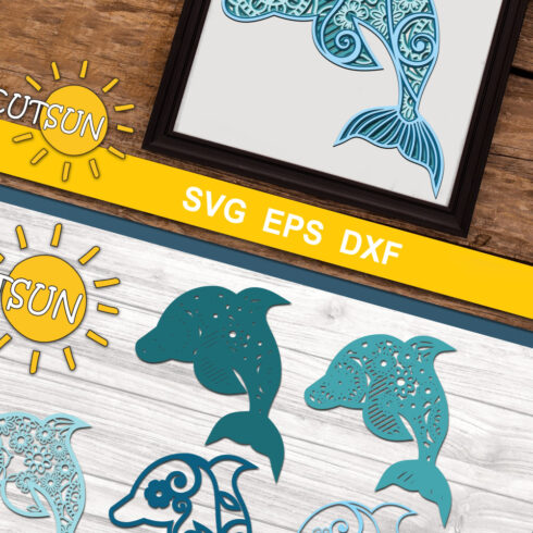 3D Layered Dolphin SVG 5 Layers | Master Bundles