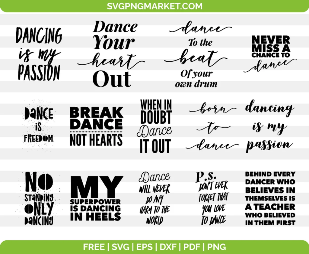Dance Quotes Svg Bundle - 25 Cricut Designs – MasterBundles