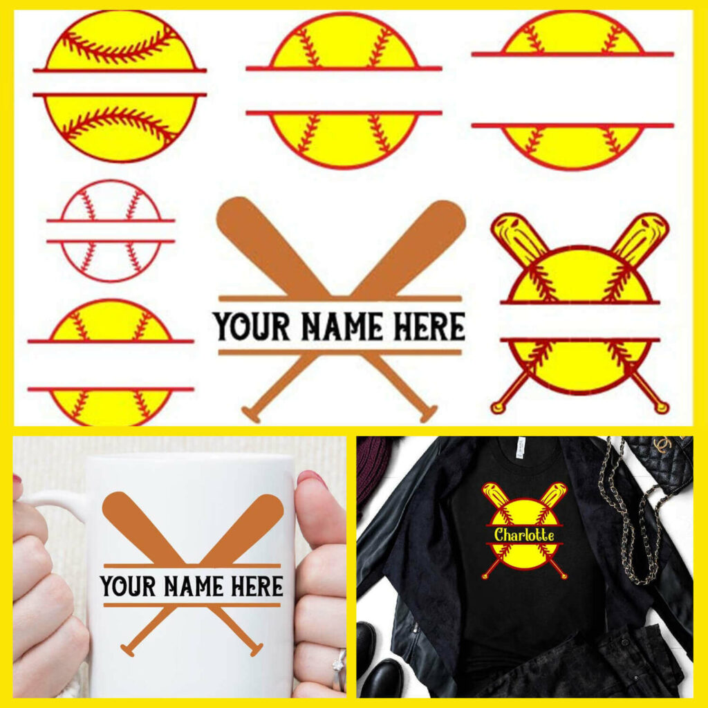 Softball Monogram Frame SVG, Softball SVG – MasterBundles