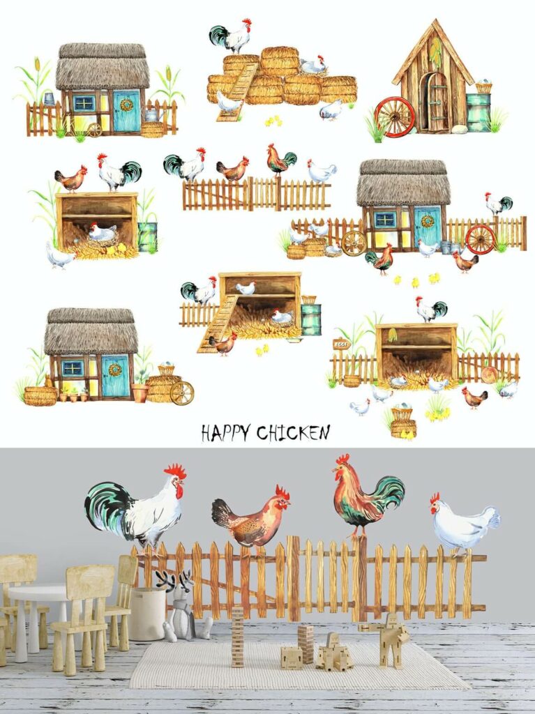 Happy Chicken Illustrations – MasterBundles
