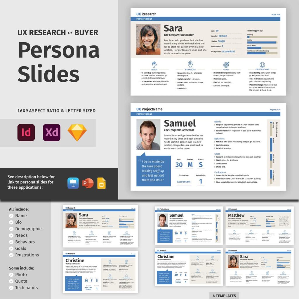 Persona Slides for User Research – MasterBundles