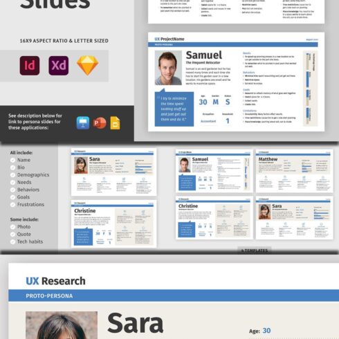 Persona Slides for User Research | Master Bundles