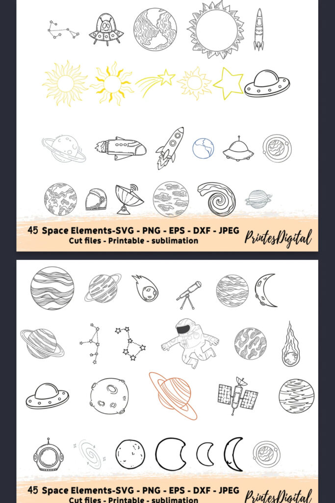 45 Space Svg Bundle, Planets Svg Cricut – MasterBundles