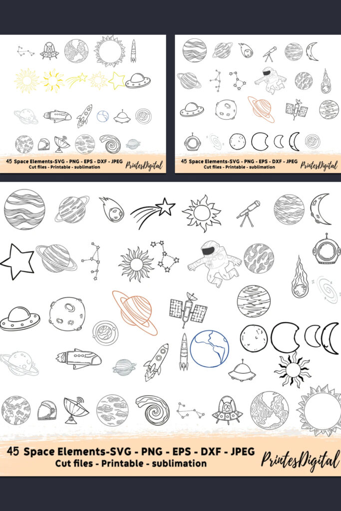 45 Space Svg Bundle, Planets Svg Cricut – MasterBundles