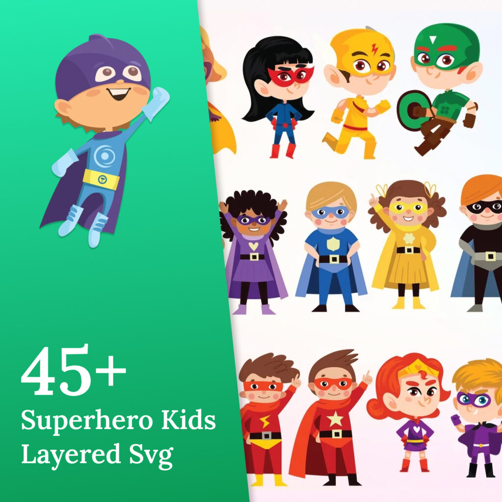 Superhero Silhouette Svg Bundle Layered Object, Superhero Vector ...