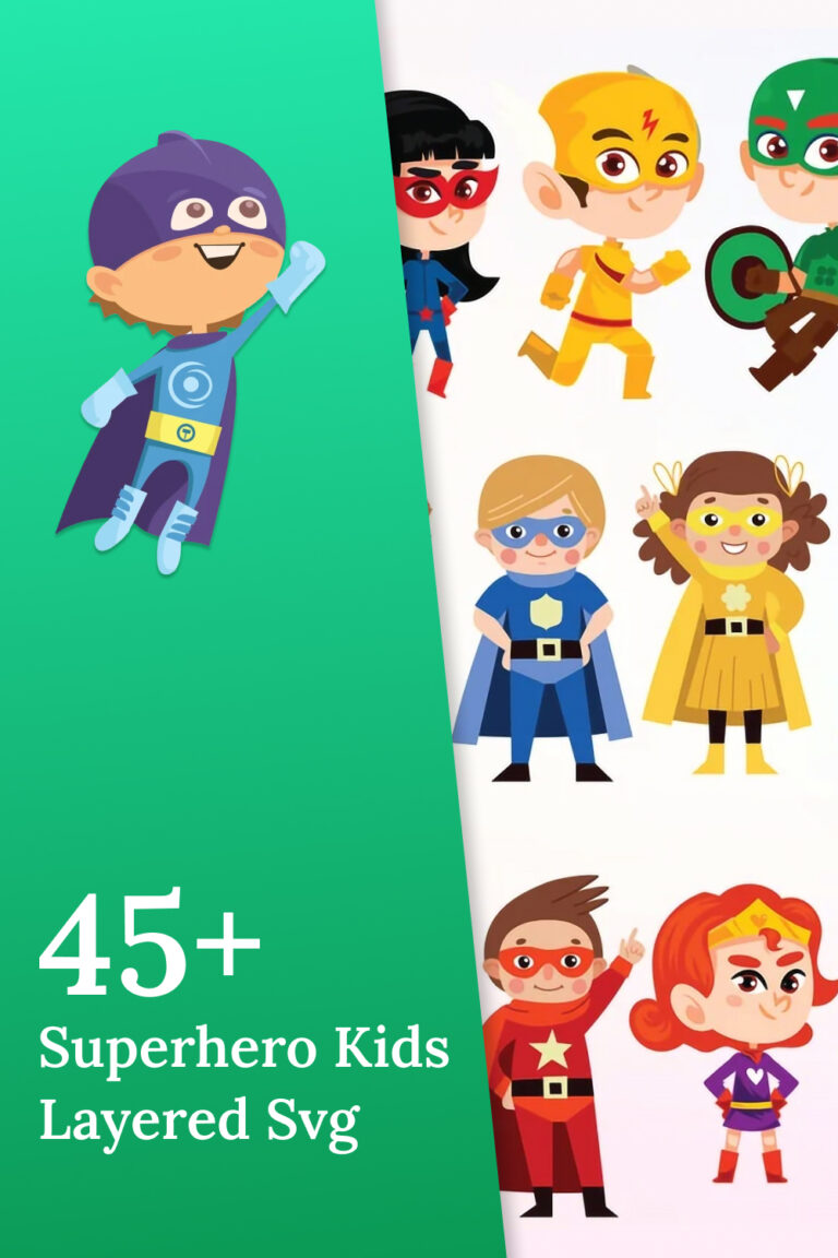 45+ Superhero Kids Layered SVG, Superheroes Kids Vector – MasterBundles