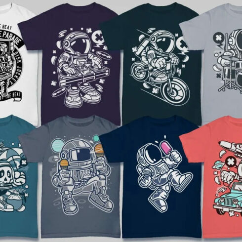 50 Astronaut T-shirt Designs Bundle | Master Bundles