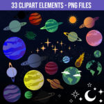 Space SVG Bundle, Planet Clipart for Digital Download | Master Bundles