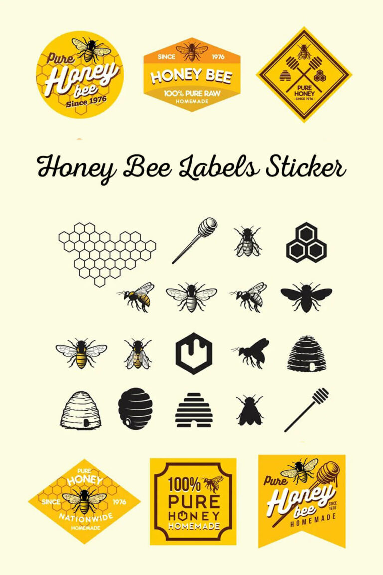 Honey Bee Labels Stickers – MasterBundles
