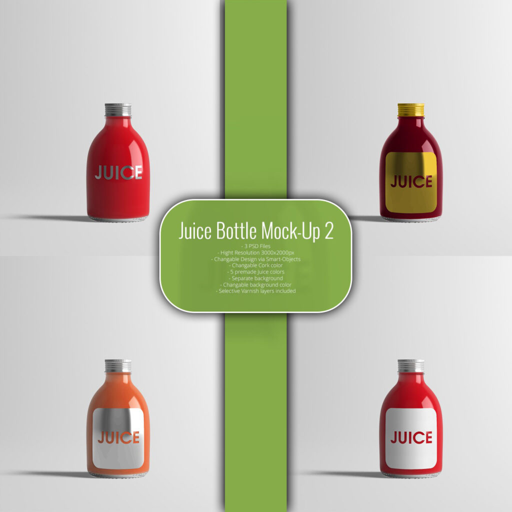 Juice Bottle Mock-Up 3 PSD – MasterBundles