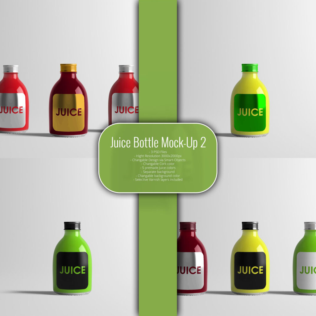 Juice Bottle Mock-Up 3 PSD – MasterBundles