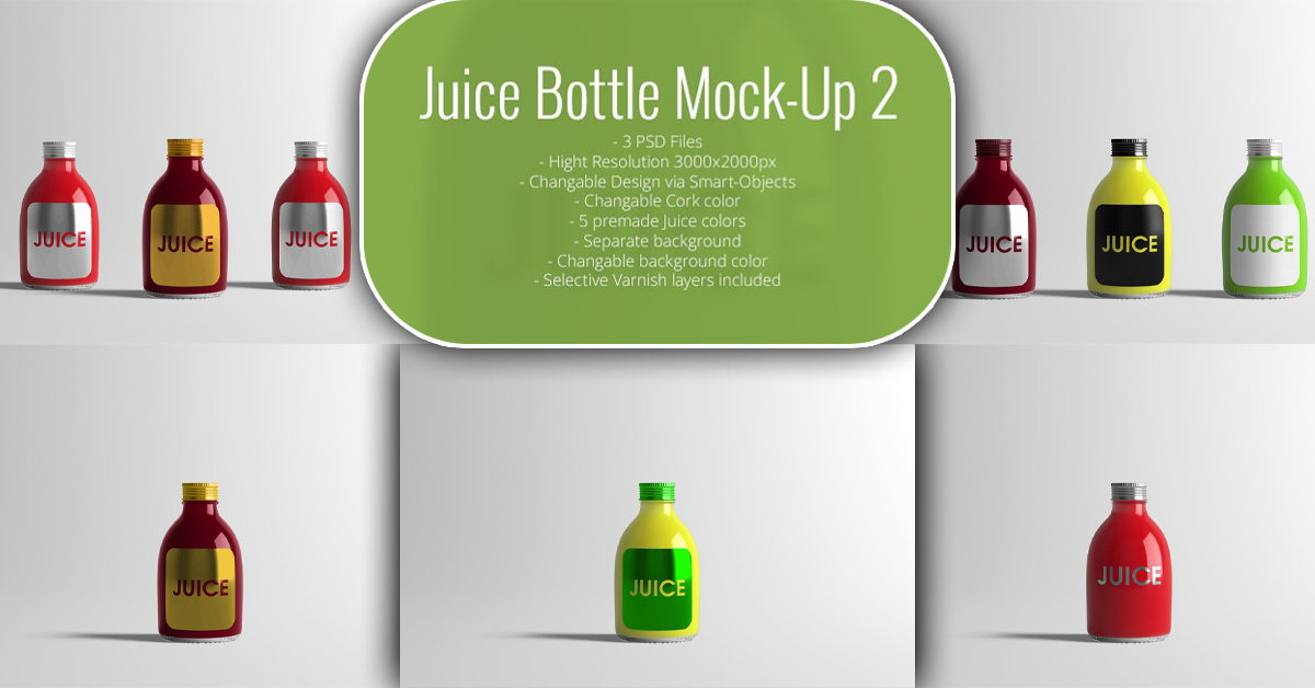 Juice Bottle Mock-Up 3 PSD – MasterBundles