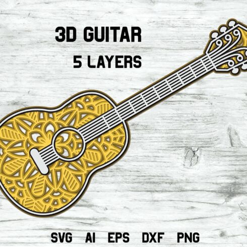 Guitar SVG | 3d Layered Music SVG | Master Bundles