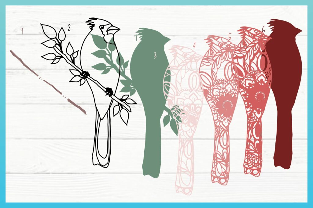 3D SVG Cardinal Mandala Layered Design SVG – MasterBundles