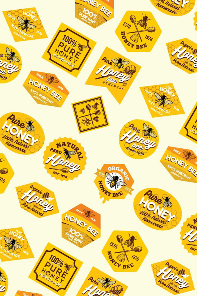 Honey Bee Labels Stickers – MasterBundles