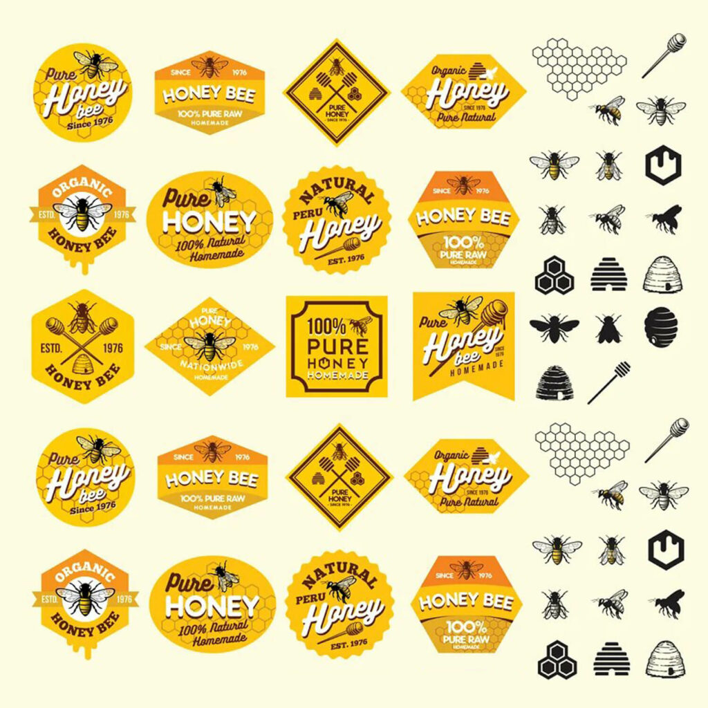 Honey Bee Labels Stickers – MasterBundles