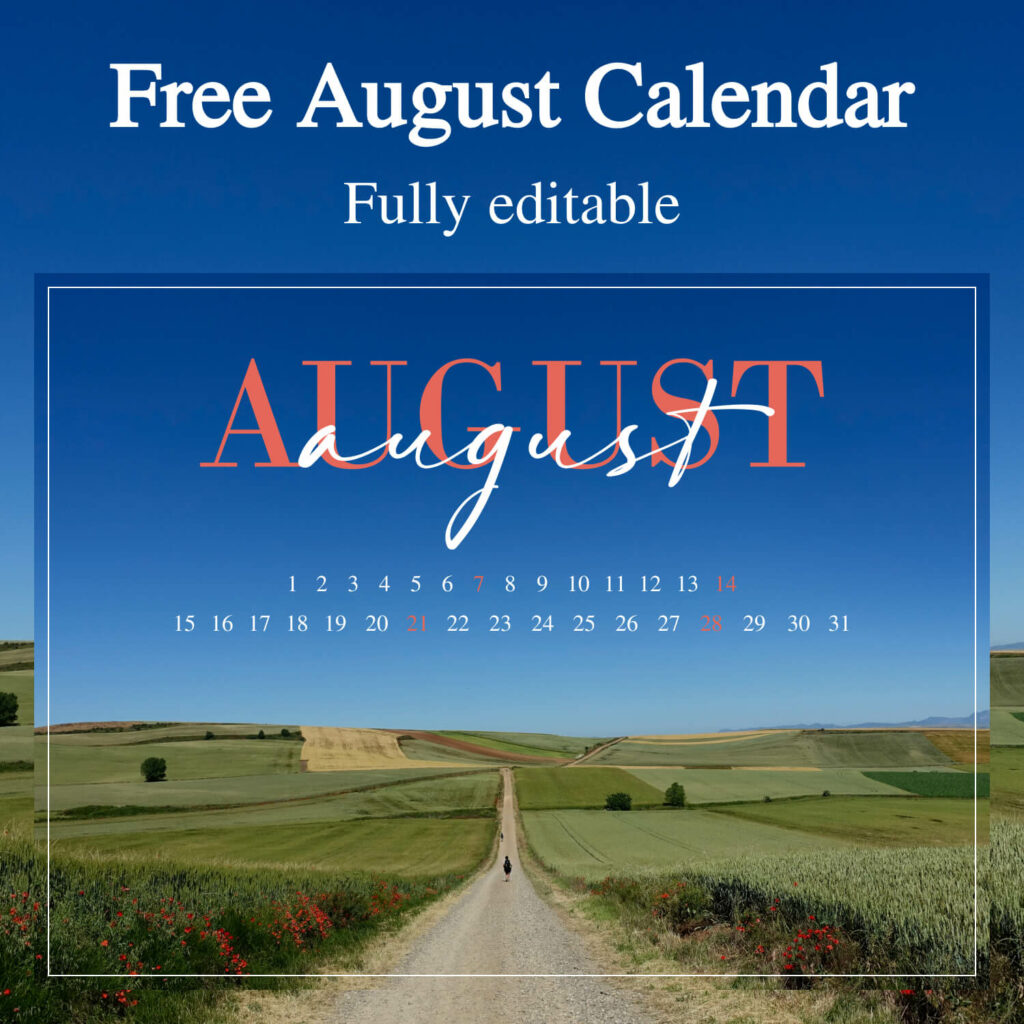 Free Editable Calendar Road In Fields – MasterBundles