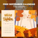 Free Editable September Trees Calendar Printable – MasterBundles