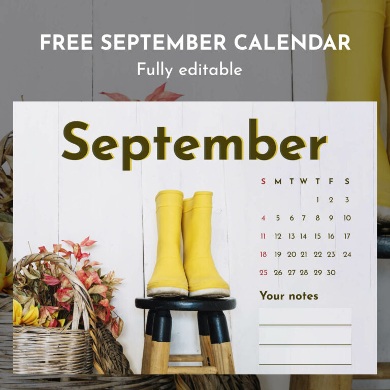 Free Editable Printable September Calendar – MasterBundles