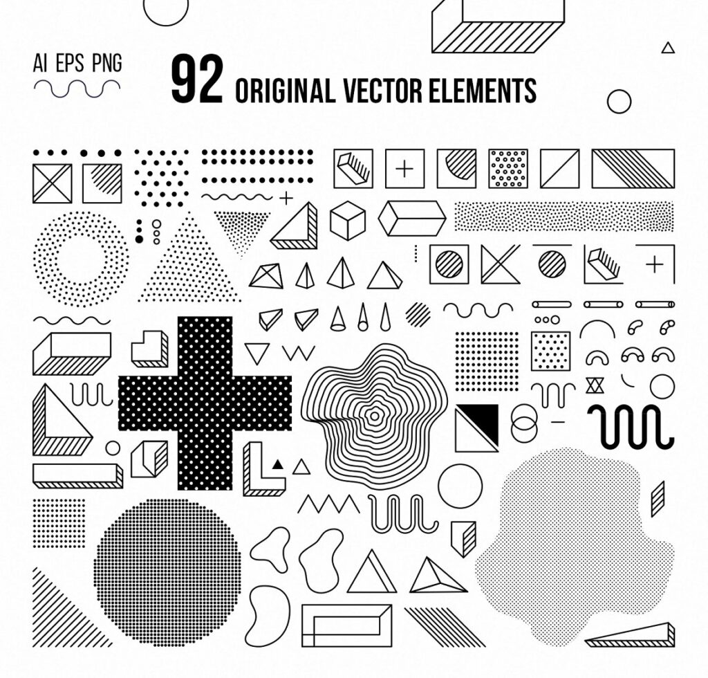 126 Posters, Elements Geometric Set – MasterBundles