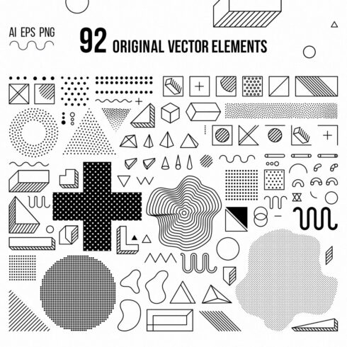 126 Posters, Elements Geometric Set | Master Bundles