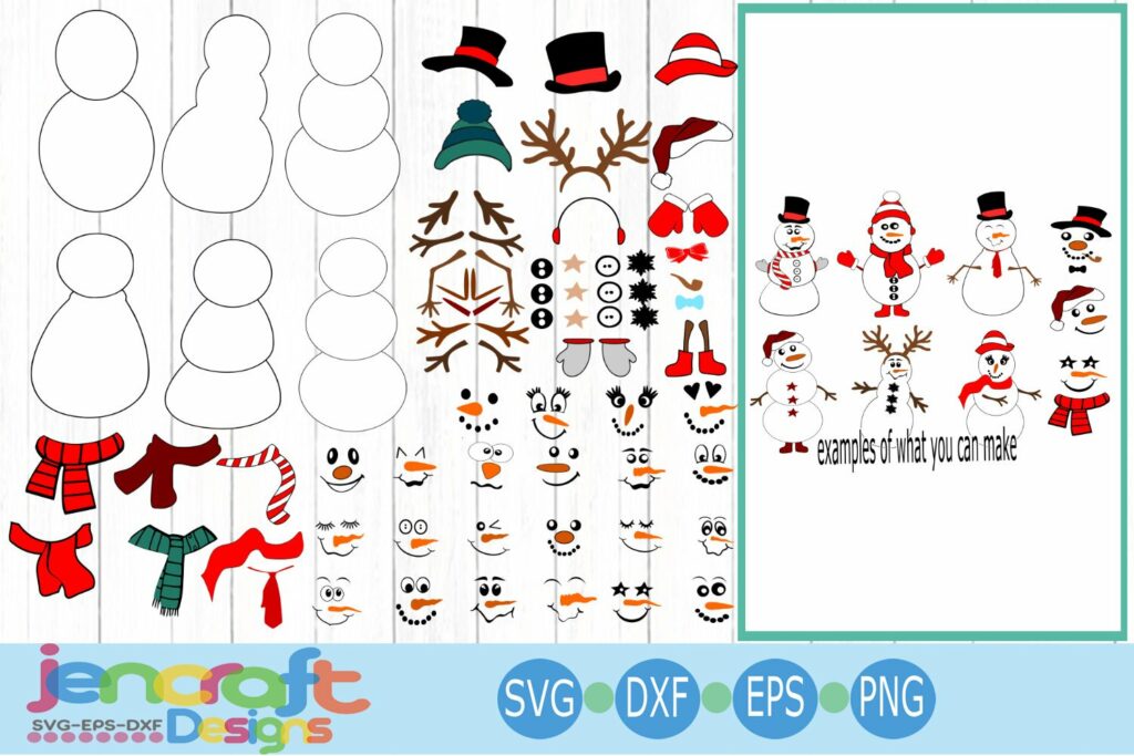 Snowman Face SVG Bundle Accesories Christmas Snowman SVG – MasterBundles