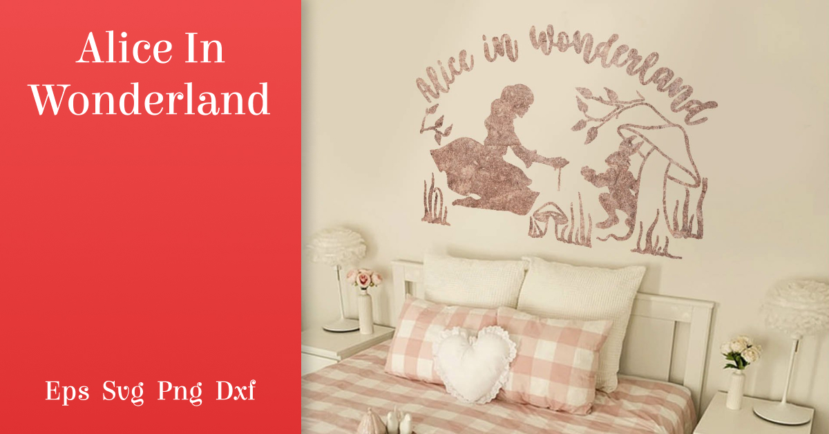 Alice In Wonderland SVG File. Alice And The White Rabbit. – MasterBundles