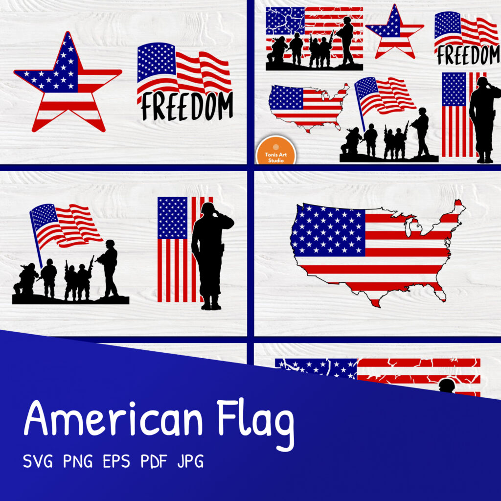 Distressed Flag SVG, American Flag SVG – MasterBundles