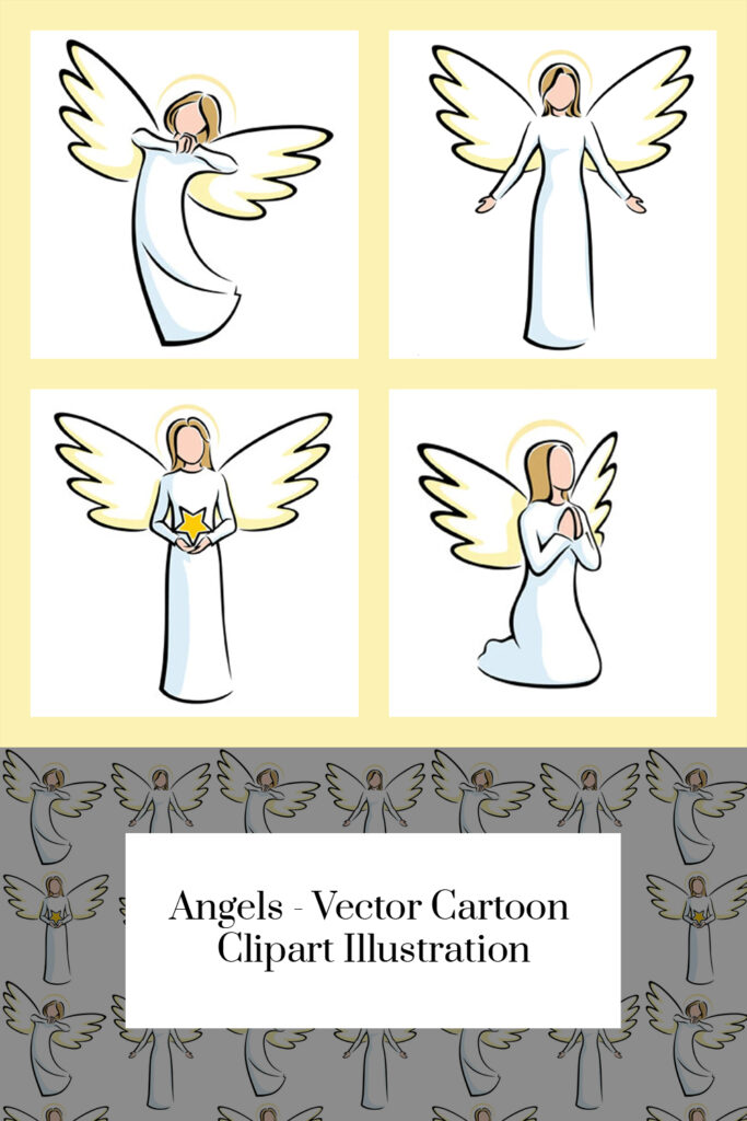 Angels - Vector Cartoon Clipart Illustration – MasterBundles