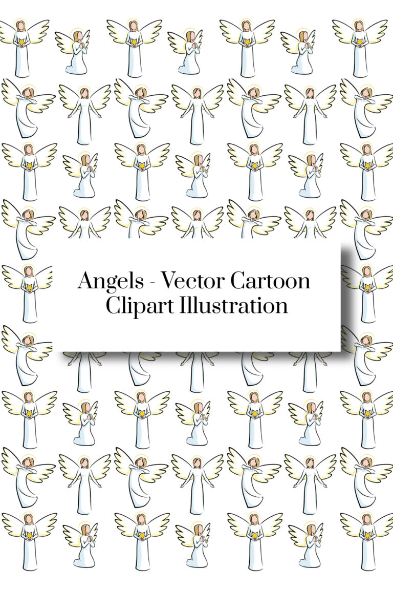 Angels - Vector Cartoon Clipart Illustration – MasterBundles