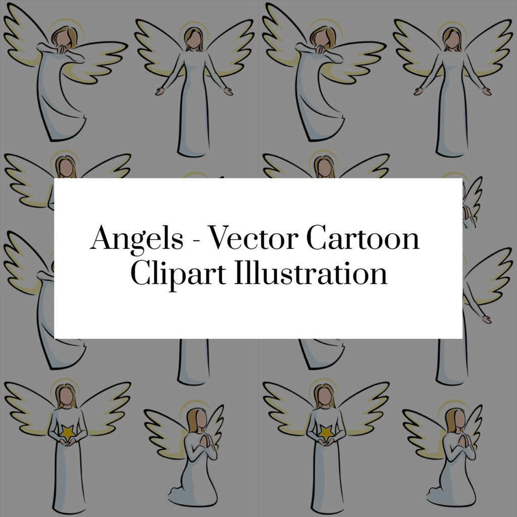 Angels - Vector Cartoon Clipart Illustration – MasterBundles