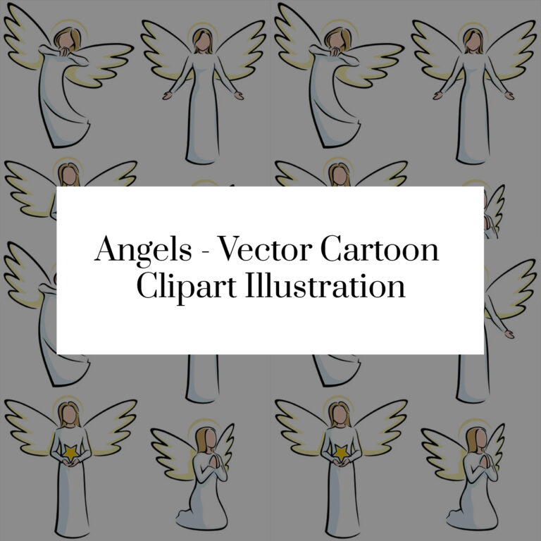 Angels - Vector Cartoon Clipart Illustration – MasterBundles