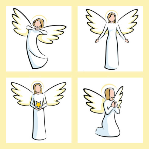 Angels - Vector Cartoon Clipart Illustration – MasterBundles