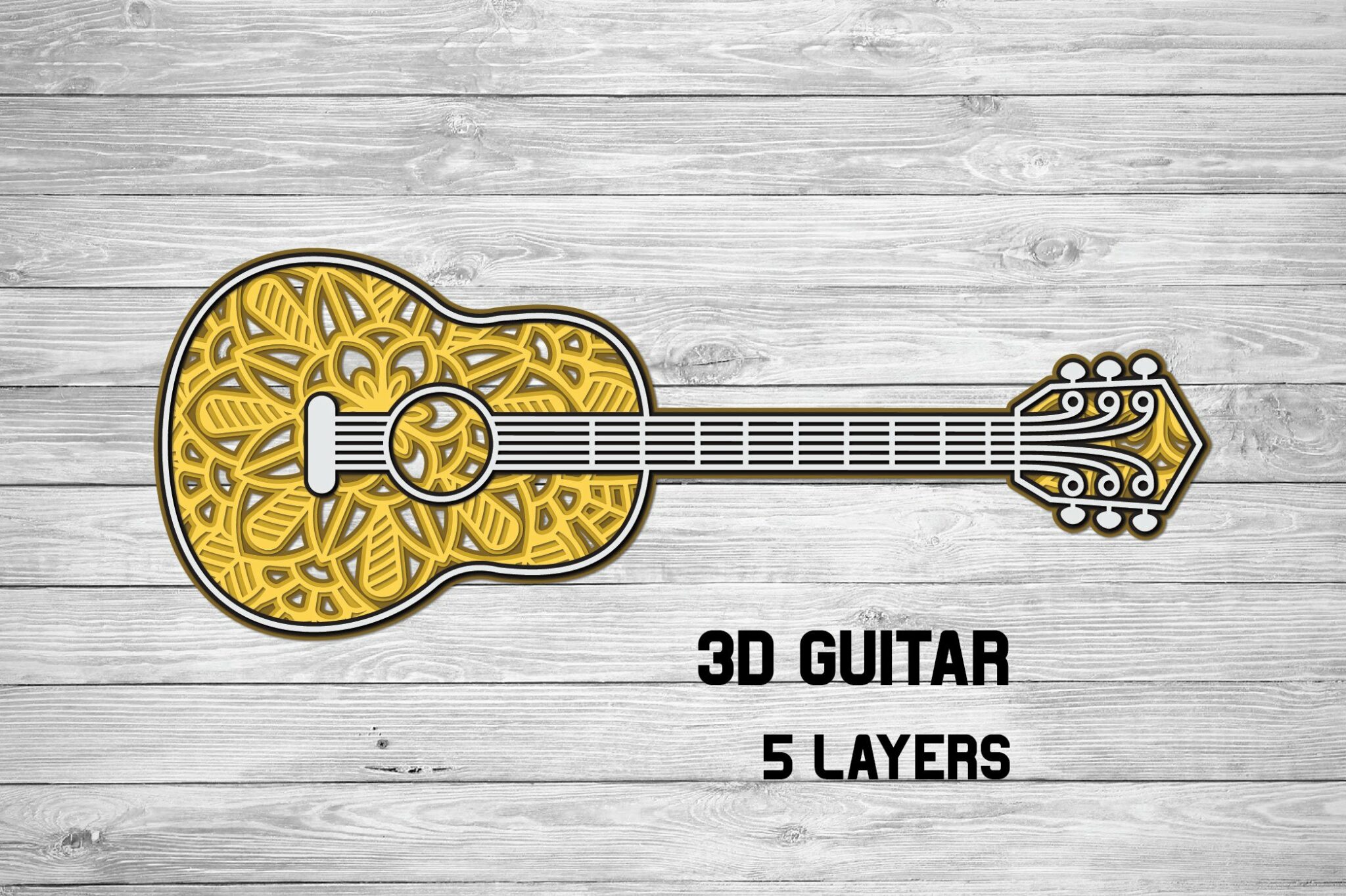 Guitar SVG | 3d Layered Music SVG – MasterBundles