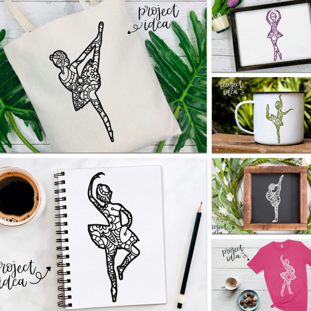 Ballerina Mandala Zentangle Kit - Set Of 9 SVGx – MasterBundles