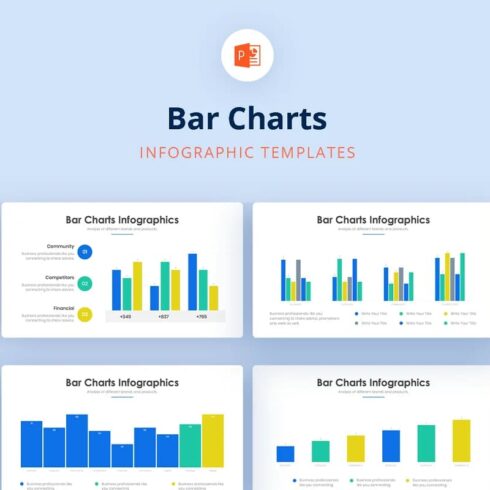 Bar Charts Infographics PowerPoint Template | Master Bundles