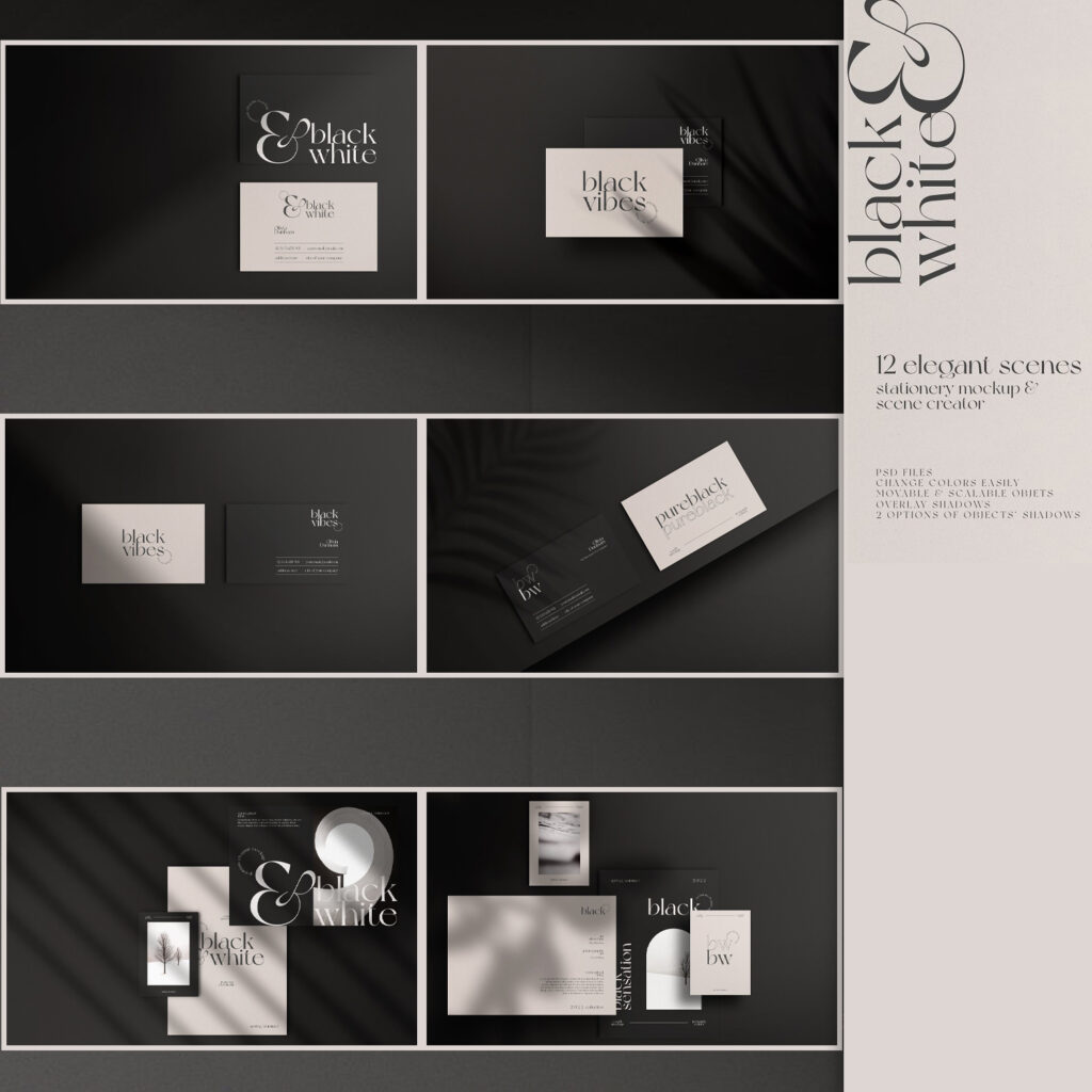 Black & White Stationery Mockup – MasterBundles