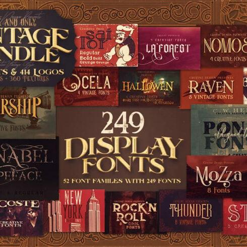 SALE Bundle 249 Fonts & 414 Logos | MasterBundles