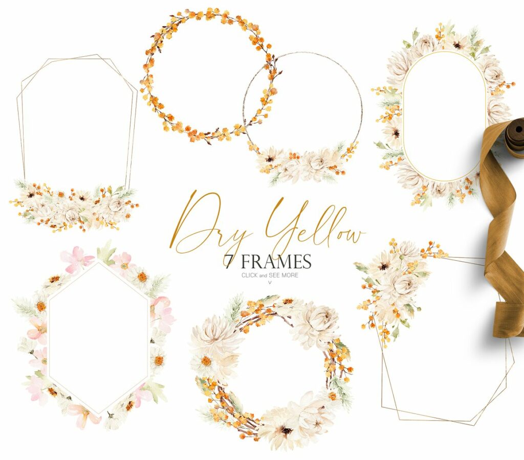Watercolor Flower - Dry Yellow – MasterBundles