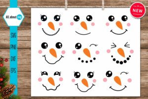 Snowman Faces Bundle Svg | Master Bundles
