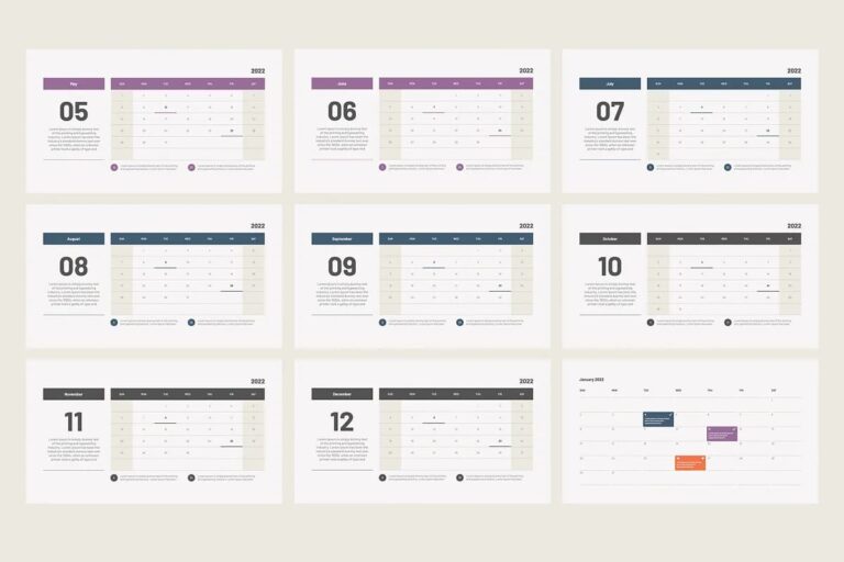 Calendar Templates PowerPoint – MasterBundles