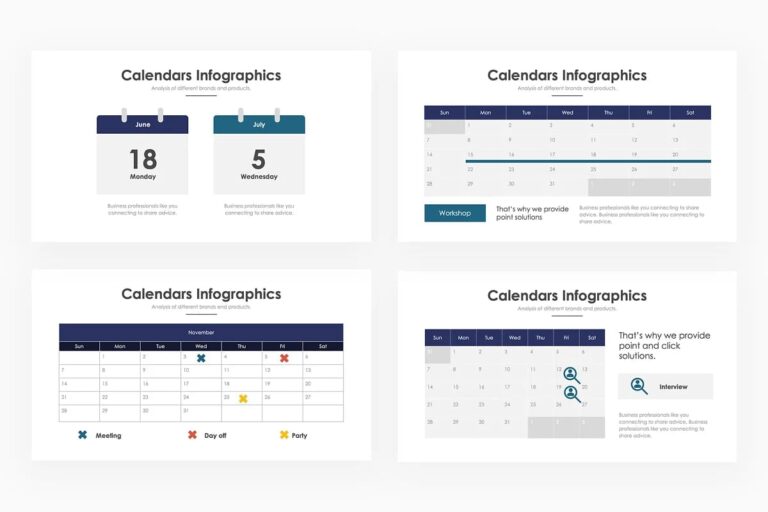 Calendar Infographics - PowerPoint – MasterBundles
