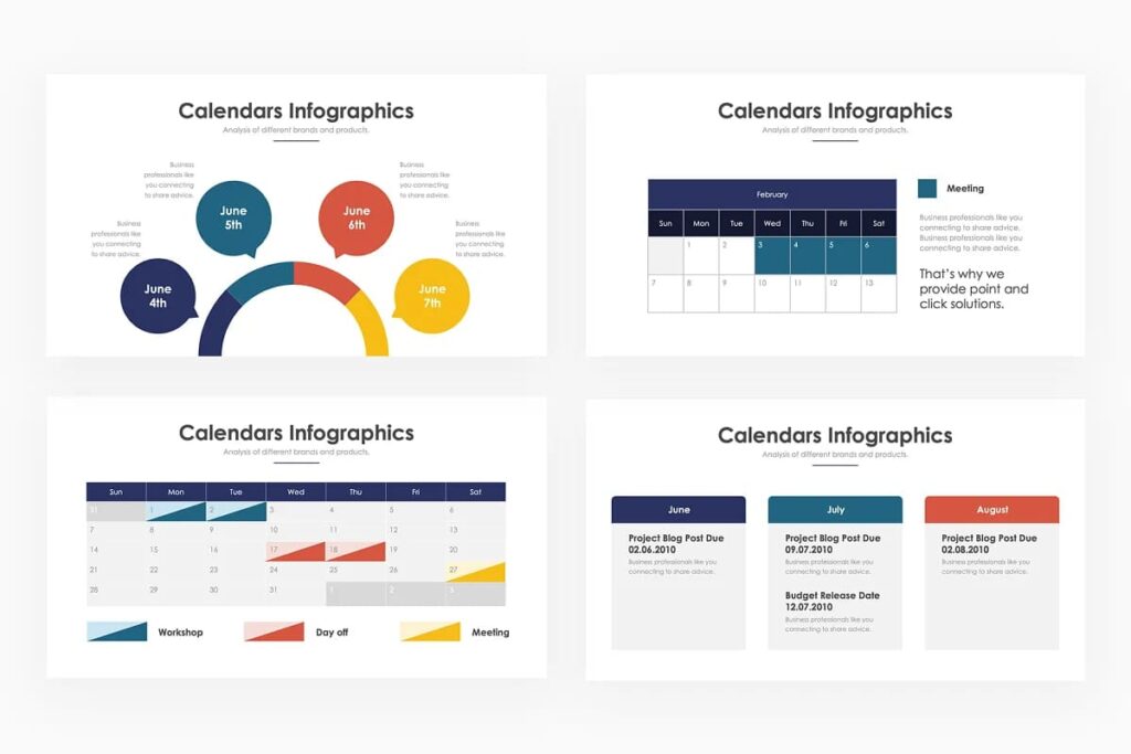Calendar Infographics - PowerPoint – MasterBundles