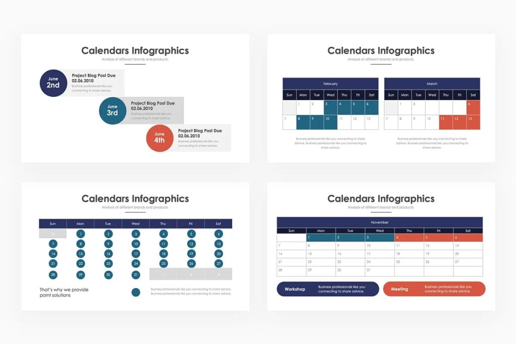 Calendar Infographics - PowerPoint – MasterBundles