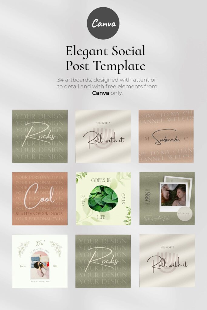 Canva Elegant Social Post Template – MasterBundles